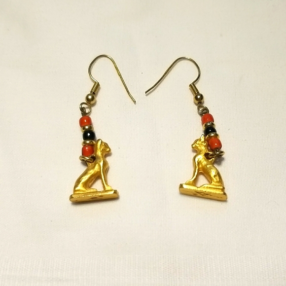 Jewelry | Vintage 24k Gold Wrapped Egyptian Sphinx Earrings | Poshmark